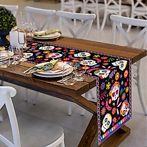 Dia De Los Muertos/Day of The Dead Decorations for Alter Table Runner Mexican Ofrenda Party Decor