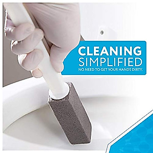 [2 Pack] Pumice Stone Toilet Bowl Cleaner with Extra Long Handle - Limescale Remover - Pumice Toilet Brush - Also Cleans BBQ Grills, Tiles, Tile Grout, & Swimming Pools by Impresa
