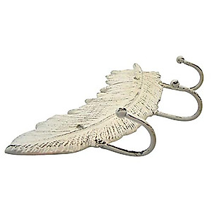 Large Feather Cast Iron Wall Hook, 5 3/4 Inch