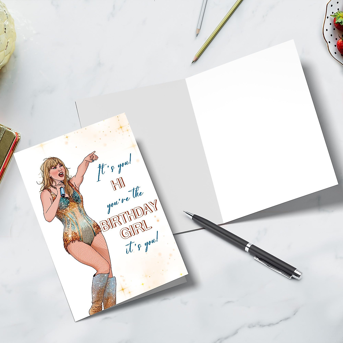 Inbufruy Funny Birthday Card for Her, Happy Birthday Card Gifts for Sister Niece Daughter Best Friend, It's You Hi You're The Birthday Girl It's You