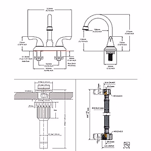 PARLOS Double-Handle Lavatory Faucet with Metal Drain Assembly and Supply Hose Lead-Free cUPC Bathroom Faucet Mixer Two-Handle Lavatory Vanity Utility Laundry Faucet Oil Rubbed Bronze, 13592