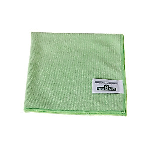 Unger MF400 SmartColor MicroWipe Heavy Duty Microfiber Cloth, 16" Length x 15" Width, Green (Case of 10)