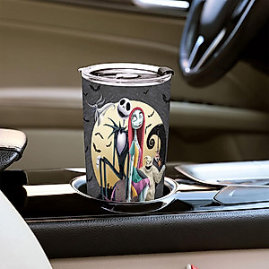 Sarvakua Christmas Tumbler, Christmas Coffee Travel Mug/Cup, Christmas Halloween Gifts For Wife Husband, Couple 20oz Insulated Stainless Steel Travel Mug with Lid