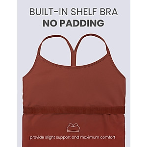 CRZ YOGA Butterluxe Y Back Maternity Tank Tops for Women Ruched Pregnancy Basic Camisole Sleeveless Athletic Yoga Shirts Jujube Brown Large