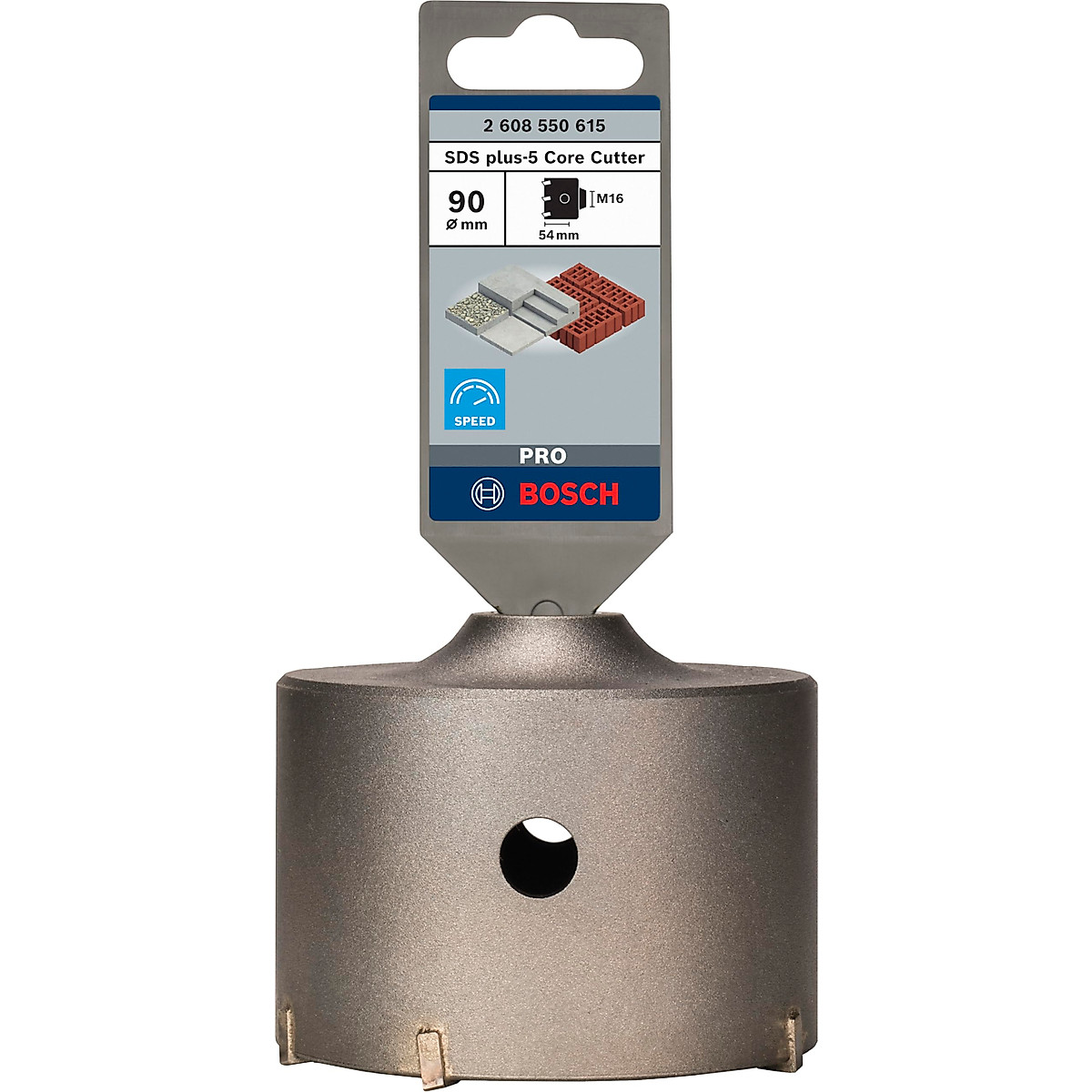 Bosch 2608550615 "Core Cutter" SDS Plus 9 Hollow Annular Bit, Silver, 90 x 50 x 72 mm