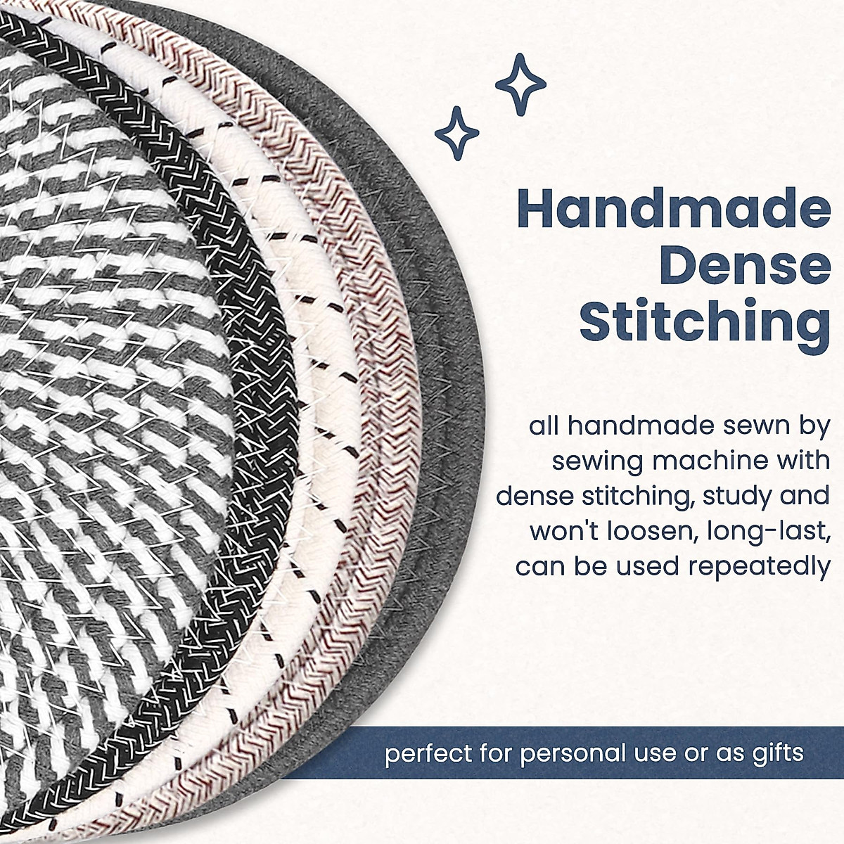 GravGrow Trivets for Hot Dishes, 8 Inch Trivets for Hot Pots and Pans, Thicken Heat Resistant Trivets for Hot Dishes with Storage Basket, Pot Holders for Kitchen, Hot Pads Kitchen Essentials, 5 Pcs