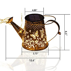 Solar Outdoor Lights, 90 LEDs Watering Can with Solar Powered Lights Outdoor by SPROUTMAVEN, Hanging Solar Lantern Metal Waterproof Garden Lights Decorations for Table Patio Yards Pathway Party