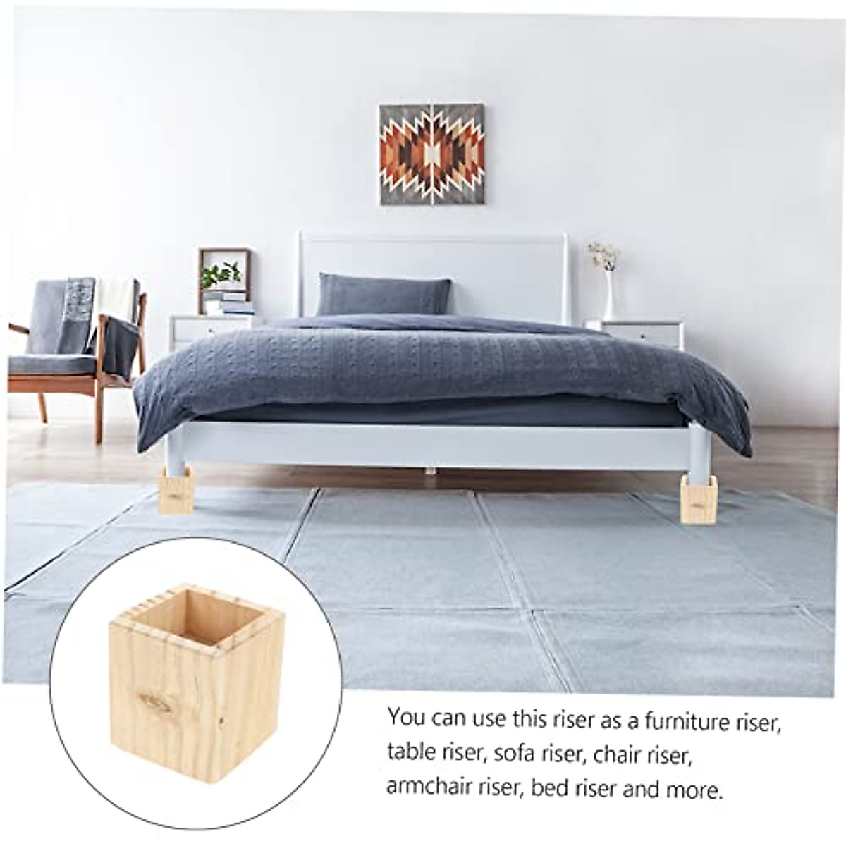 LIFKOME Wood Bed Mat Furniture Risers for Sofas Floor Sofa Couch Throws for Sofa Couch Riser Wood Bed Leg Cap Furniture Foot Pads Heightening Pad Washing Machine Pad Bed Foot Pad