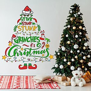 Wall Decals Stickers, Tree Sign Holiday Wall Decor, Winter Farmhouse Home Kitchen Decorations Bedroom Art Gift