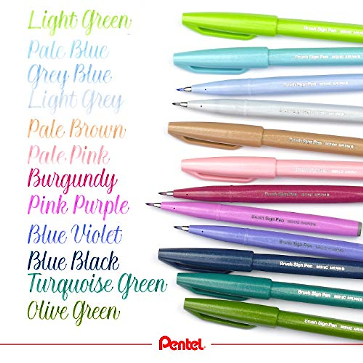 Pentel Brush Sign Pen Pastel colors SES15C - Brush Nib - Fibre Tip