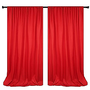 10x10FT Red Backdrop Curtains for Parties - Red Backdrop Curtain for Baby Shower Birthday Photo Home Party Curtains Backdrop 5x10FT 2 Panels