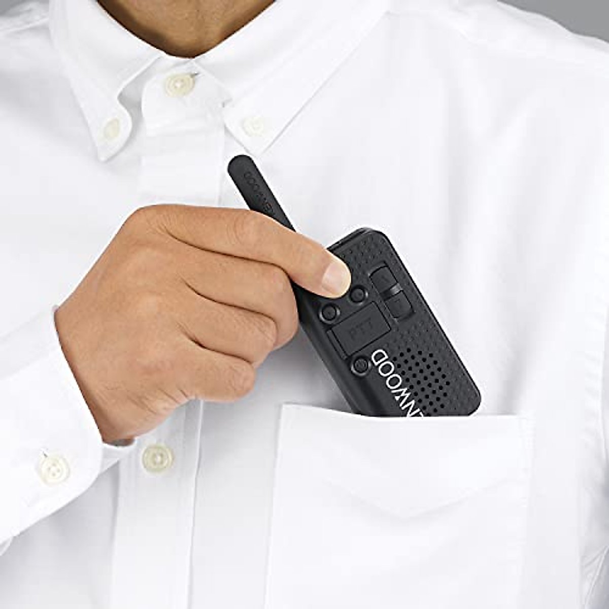 Kenwood PKT- 23 Pocket-Size UHF Two-Way FM Radio (1.5 W Analog), 4-Channel Operation with Voice Guide, Up To 15 Hours Talk-Time (On Battery Saver), IP54 & 11 Mil-Spec Standards 810 (C, D, E, F & G)