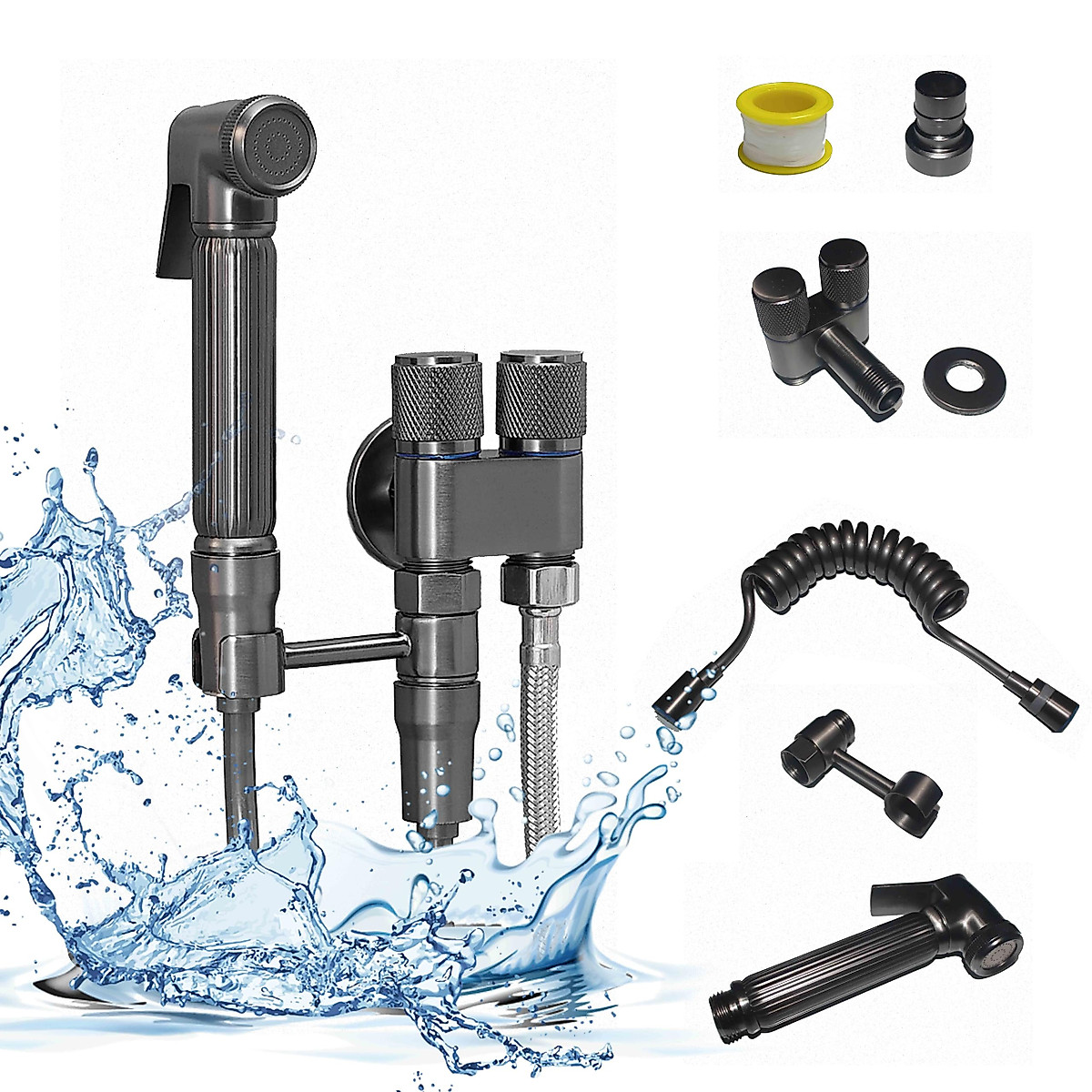 Handheld Bidet Sprayer for Toilet, Bidet Attachment for Toilet, Handheld Bidet Sprayer Kit - Ergonomic, NSF Plumbing Code Certified Legal Installation - Easy to Install