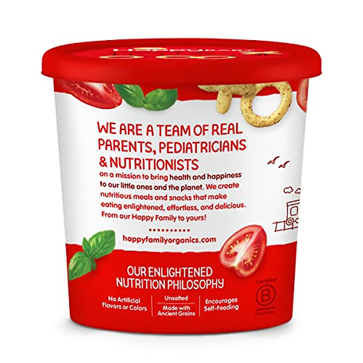 Happy Baby Organic Snackers Baked Grain Snack for Crawling Babies, Tomato and Basil, 1.5 Ounce (Pack of 6)