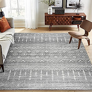 ReaLife Machine Washable Rug - Stain Resistant, Non-Shed - Eco-Friendly, Non-Slip, Family & Pet Friendly - Made from Premium Recycled Fibers - Moroccan - Gray, 5' x 7'