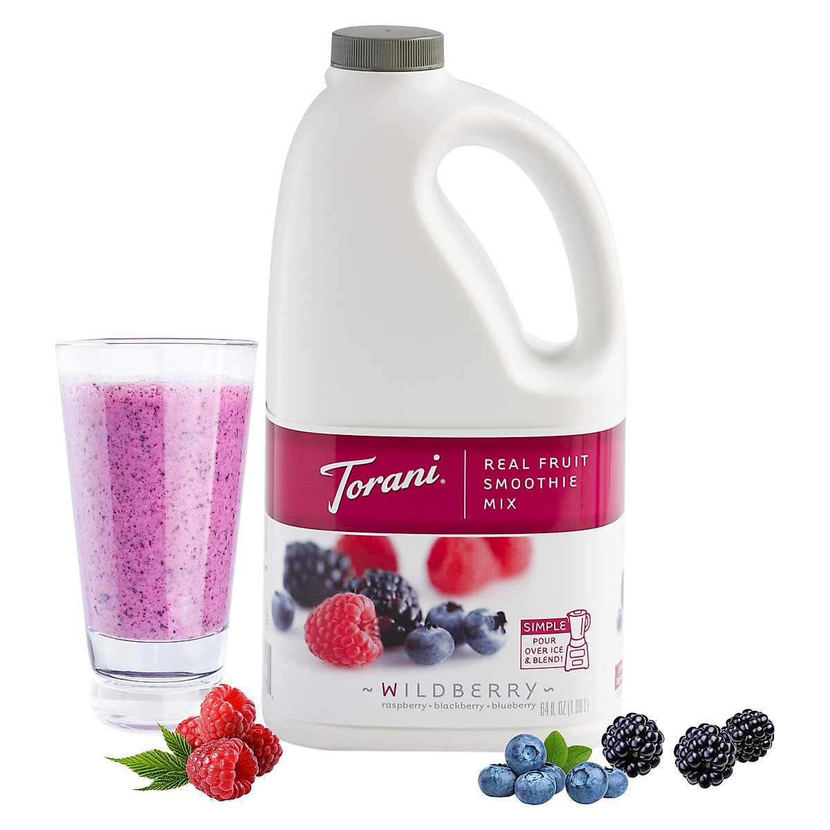 Torani Real Fruit Smoothie Mix, Wildberry, 64 Ounce