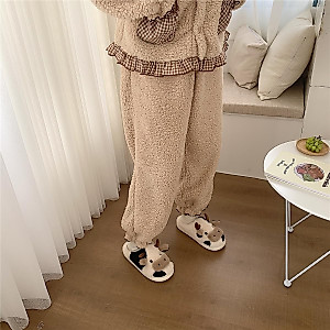 XIXITIAO Cow Slippers,slippers for Women Men,Cute Fuzzy Slippers, Womens/Mens Kawaii Animal Cartoon Cotton Plush House Slippers,Cloud Bedroom Winter House Shoes for Indoor