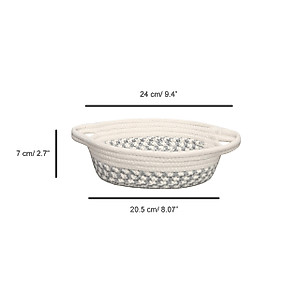 2 pack Small Storage Baskets, Desk Basket for Jewellery&Keys, Cute Rope Baskets, Small Basket Home Storage, Small Table Basket, Organizers and Storage, Small Woven Basket,(Camel & White - Hemp Rope)