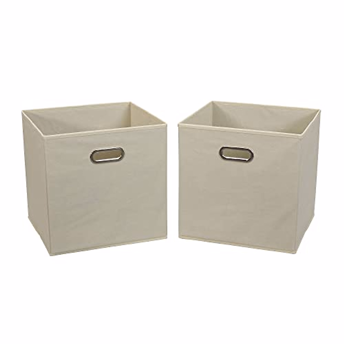 Household Essentials, Natural 2 Pack Open Storage Bins with Dual Handles, 13 x 12 x 13