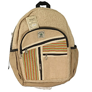 Hemp Backpack | Organic | THC Free | Eco Friendly | Free of Toxic Chemicals | Large | Natural | 3361 |ॐ