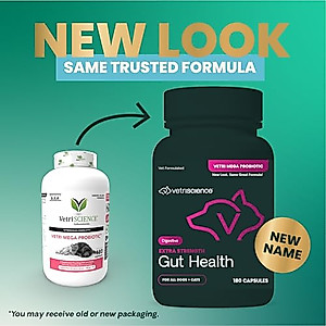 VetriScience Vetri Mega Probiotics for Dogs & Cats, 7.5 Billion CFU â€“ 8-Strain Cat & Dog Probiotics for Digestive Health, Gut Health, Immune Support & Seasonal Allergies â€“ 180 Capsules