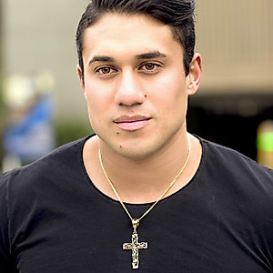 LIFETIME JEWELRY Large Filigree Crucifix Cross Necklace for Men & Women 24k Gold Plated (Gold Crucifix Only - No Chain)