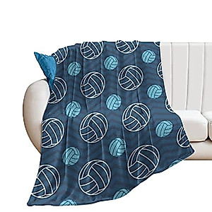 Throw Blankets Volleyball Blanket All Year Lightweight Blue Summer Blanket Soft Bed Blanket Breathable Cooling Blanket Travel Blanket for Women Men Cozy Luxury Blanket 80"x60"