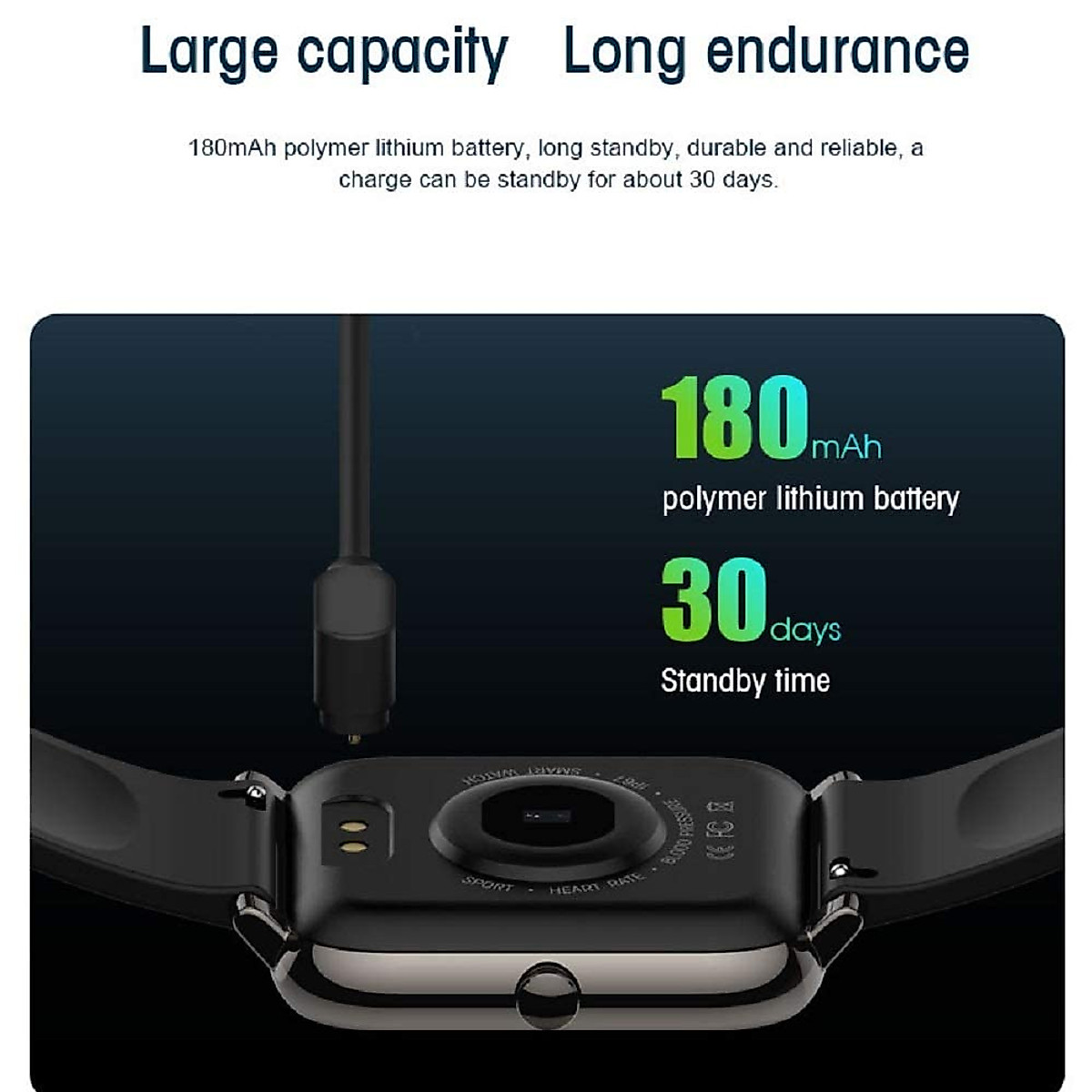 EBAKIN Smart Watch Fitness Tracker 1.4 inch Full-Touch Screen IP67 Waterproof Blood Pressure Heart Rate Blood Oxygen Multi-Sport Fashion Smartwatch(Gray)