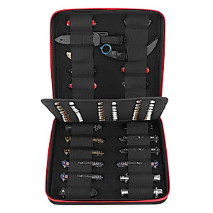 Risou Knife Display Case for Butterfly Knife, Folding Knives, Knives Displaying Storage Box and Carrying Organizer Holds up to 69 Knife for Survival, Tactical, Outdoor, EDC Mini Knife (Only Case)