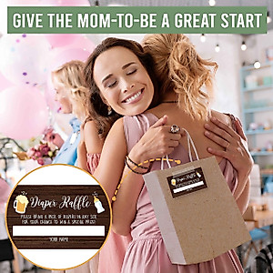 25 Brewing Baby Shower Invitations, 25 Book Request Baby Shower Guest Book Alternative, 25 Baby Shower Diaper Raffle Tickets For Baby Shower Games To Play, Beer Vintage Bottle Diaper Raffle Cards