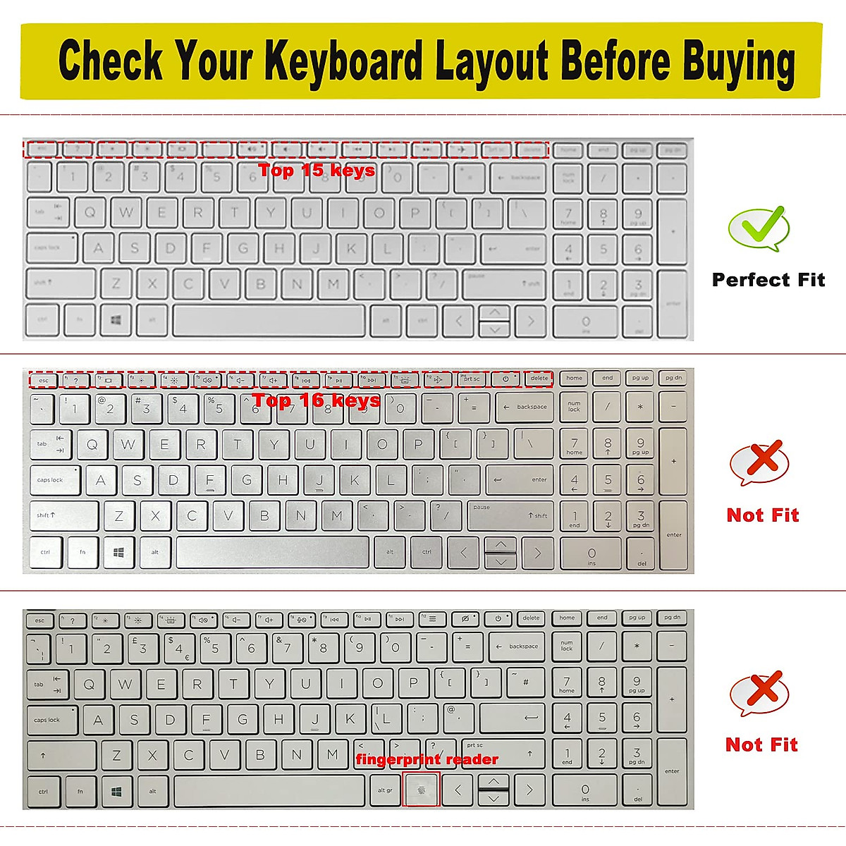 Keyboard Cover for HP Laptop 15.6 15-dw 15-dy 15-ef 15-da/db 15-bs/bw 15t 15z 15t-dy200 15t-dw300/HP Envy x360 2-in-1 15.6''/HP Spectre x360 15t eb0043dx/HP Envy 17 17.3 17t 17M 17-by/bs/bw-Colorful