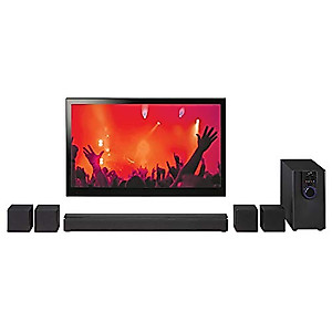 iLive 5.1 Home Theater System with Bluetooth, Wall Mountable, 26 Inch Speaker with 4 Satellite Speakers (IHTB138B),Black