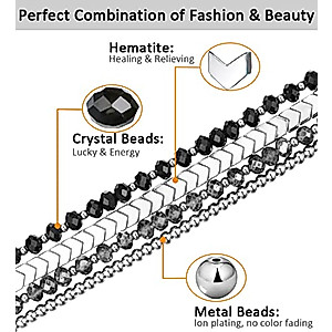 Fastgo Bracelet Band Beaded Compatible with Apple Watch 38mm 40mm 41mm 42mm 44mm 45mm 49mm Women,Fashion Elastic Stretch Strap Bands for Iwatch SE&Series 9 Ultra 8 7 6 5 4 3 2 1(Black/Sliver/Grey,S/M)