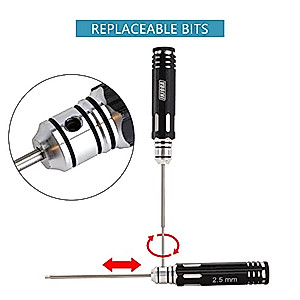 INJORA RC Screwdriver Wrench Tool-7PCS RC Car Tool Kit 0.9, 1.27, 1.3, 1.5, 2.0, 2.5, 3.0mm Hexagon Allen Screwdriver Wrenches Sets, RC Repair Tool Kit for RC Model Car Helicopter Drone Boat