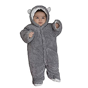 Unisex Baby Clothes Winter Coats Cute Newborn Infant Jumpsuit Snowsuit Bodysuits Registry for Baby Essentials Stuff Grey L