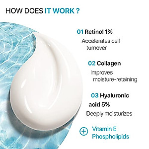 Face Moisturizer Retinol Cream - Day & Night Anti Aging Moisturizing Cream to Reduce Wrinkles - Neck & Décolleté Cream with Collagen & Hyaluronic Acid - Skin Care Facial Moisturizer for Women & Men