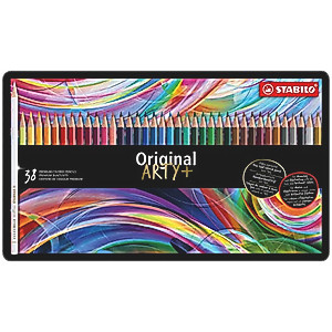Premium Colouring Pencils - STABILO Original - Arty+ - 38 Metal Case - with 38 Different Colours