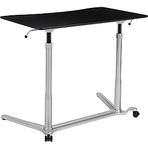 Flash Furniture Merritt Sit-Down, Stand-Up Black Computer Ergonomic Desk with 37.375"W Top (Adjustable Range 29" - 40.75")