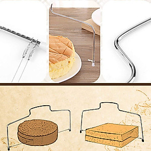 Hofumix Cake Cutter Slicer Leveler Cake Layer Cutter Adjustable Baking Kits 2-Wire Layer DIY Cake Knives Fixator Tools Bread Slice Cut Guide Stratification Auxiliary Kitchen Accessoires 3 Pack