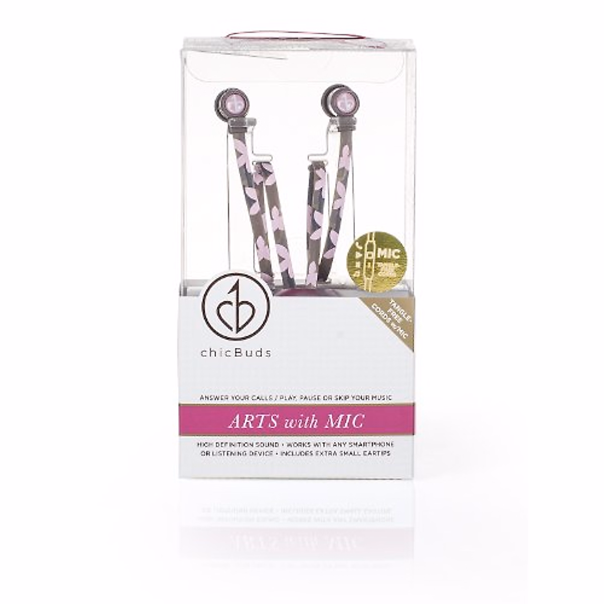 Chic Tangle Free Arts Earbud Headphones with Microphone - Camille
