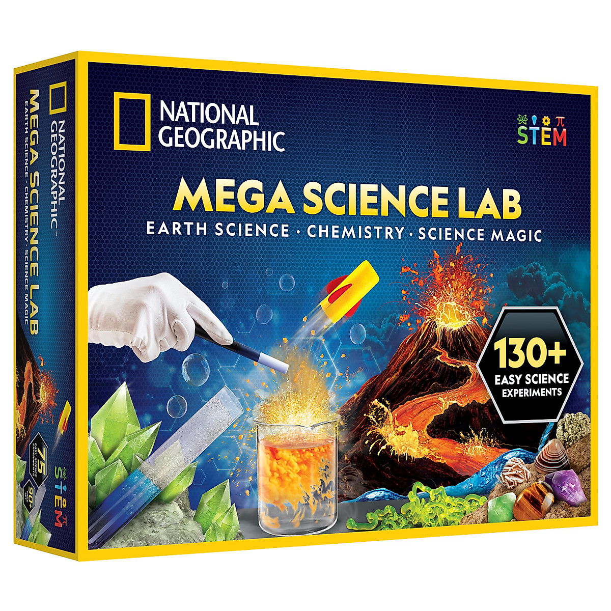 NATIONAL GEOGRAPHIC Mega Science Lab - Science Kit Bundle Pack with 75 Easy Experiments, Featuring Earth Science, Chemistry, and Science Magic Activities for Kids