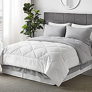 Bedsure White California King Comforter Set - 7 Pieces Reversible Bed Set Bed in a Bag California King with Comforters, Sheets, Pillowcases & Shams, California King Bedding Sets