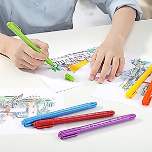 AECHY Curve Highlighter Pen Set, Dual Tip Marker Pens with 6 Different Curve Shapes & 8 Colors Mark Lines, Aesthetic Curve Marker Highlighter with Chisel Tip for Journal Planner School Supplies