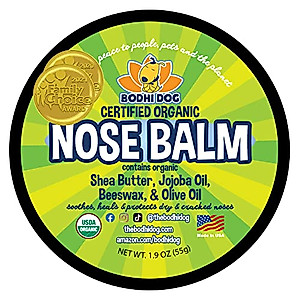 USDA Certified Organic Nose Balm for Dogs & Cats | Natural Soothing & Healing for Dry Cracking Rough Pet Skin | Protect & Restore Cracked and Chapped Dog Noses (Nose Balm, 2 oz)