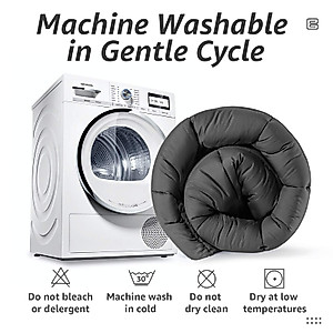 HYLEORY All Season Queen Size Bed Comforter - Cooling Down Alternative Quilted Duvet Insert with Corner Tabs - Winter Warm - Machine Washable - Dark Grey