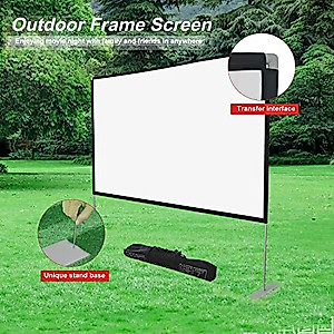 Projector Screen with Stand 100 inch 16:9 HD 4K Outdoor Indoor Projection Screen for Home Theater 3D Fast-Folding Projector Screen with Stand Legs and Carry Bag Projection Movie Wrinkle-Free