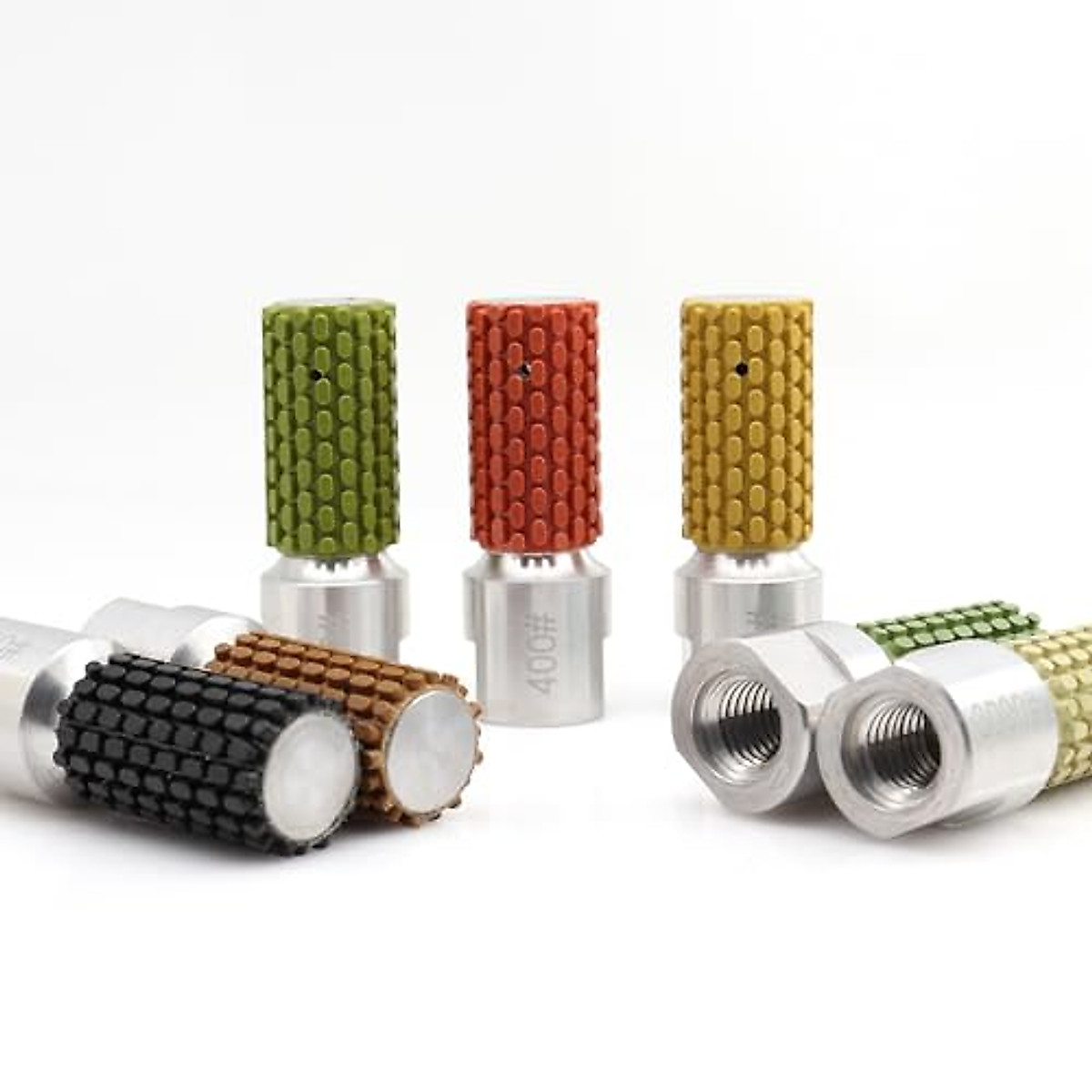 HOMESOM 1 Inch Wet Diamond Polishing Drum Wheels with 5/8"-11 Thread for Polishing Marble Granite Concrete Undermount Sink Countertop(7pcs)