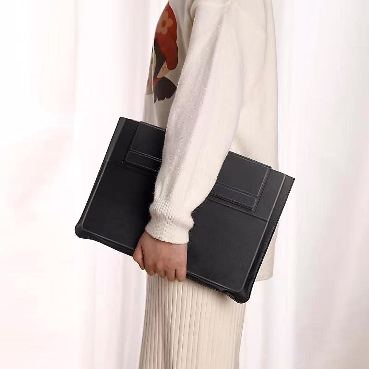 aplslpa Laptop Bag Sleeve with Stand, Ultra-Slim Style, Designed for 14 inch Laptop, Also Compatible with 13, 13.3 and 13.6 inch Laptop, for MacBook Pro/Air, Dell, HP, Surface Book (Black)