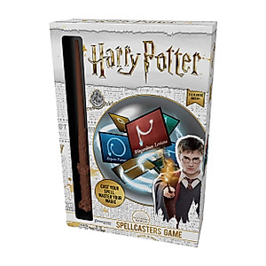 Harry Potter Spellcasters-A Charade Game with A Magical Spin - Cast Your Spell and Master Your Magic - Includes Spellcaster Wand (Replica of Harry Potter's Wand), 32 Spell and 32 Spellcaster Cards
