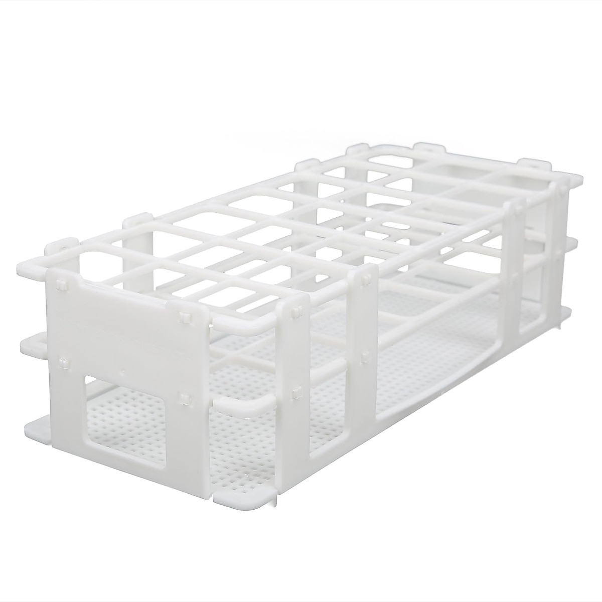 JUOPZKENN Plastic Test Tube Rack, 21 HolesPlastic Test Tube Rack Assembly Detachable Sampling Tube Holder Stand for Laboratory 30mm Test Tubes, White, Detachable